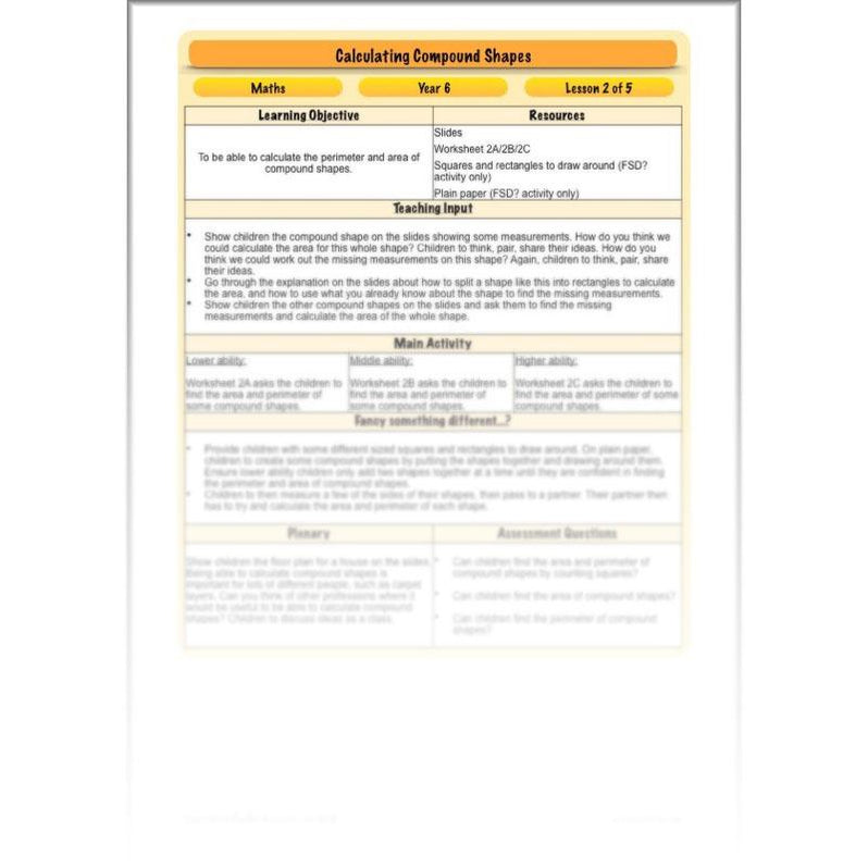 Volume and Area of Compound Shapes KS2 Maths by PlanBee