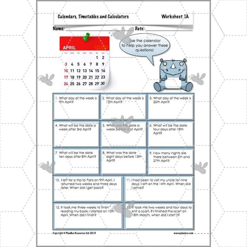 Year 5 Time Lessons: Calendars and Timetables KS2 — PlanBee
