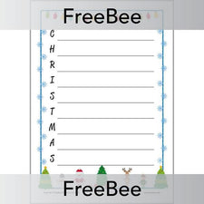 Free Christmas acrostic poem templates for children | PlanBee