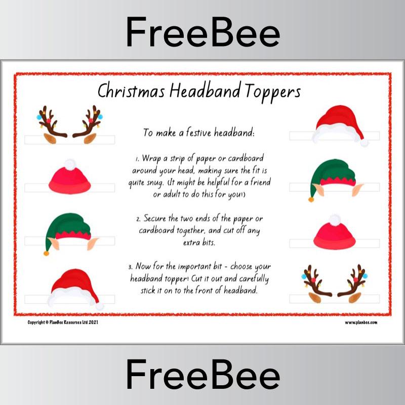 FREE Christmas Headband Toppers by PlanBee