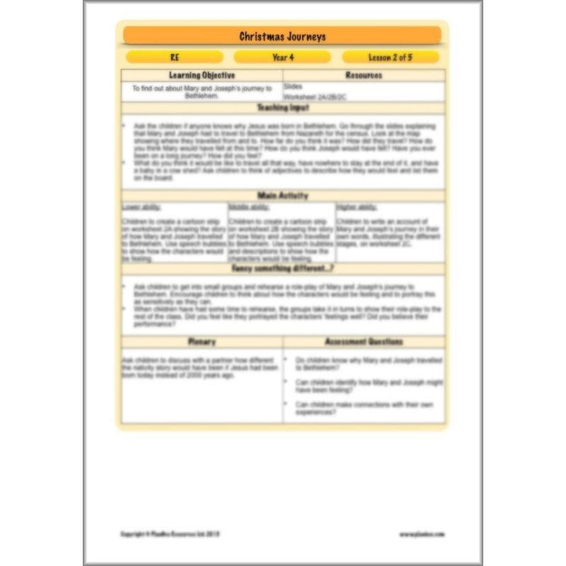 Christmas Story KS2 RE Lessons for Year 4 by PlanBee