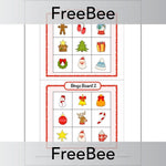 Printable Christmas bingo game for children by PlanBee