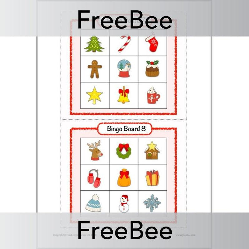Printable Christmas bingo game for children by PlanBee
