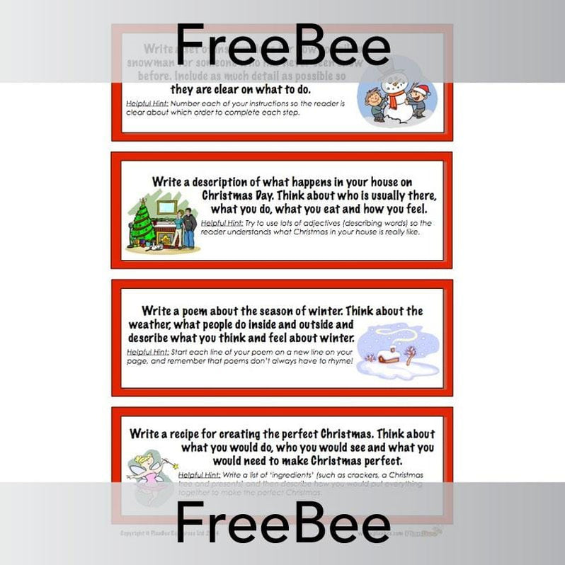 Free Christmas writing ideas and activities by PlanBee