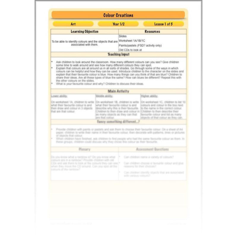 Colour Creations Colour Mixing KS1 Art Planning by PlanBee