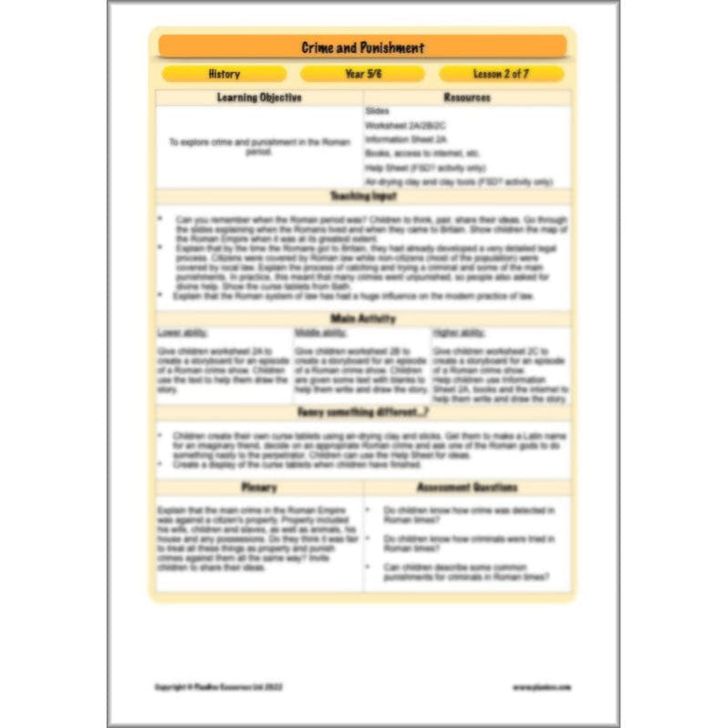 Crime and Punishment KS2 History Lessons by PlanBee