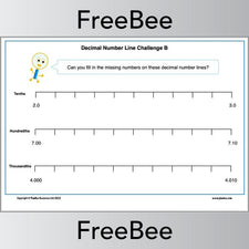 FREE Decimal Number Line Poster and Worksheets by PlanBee
