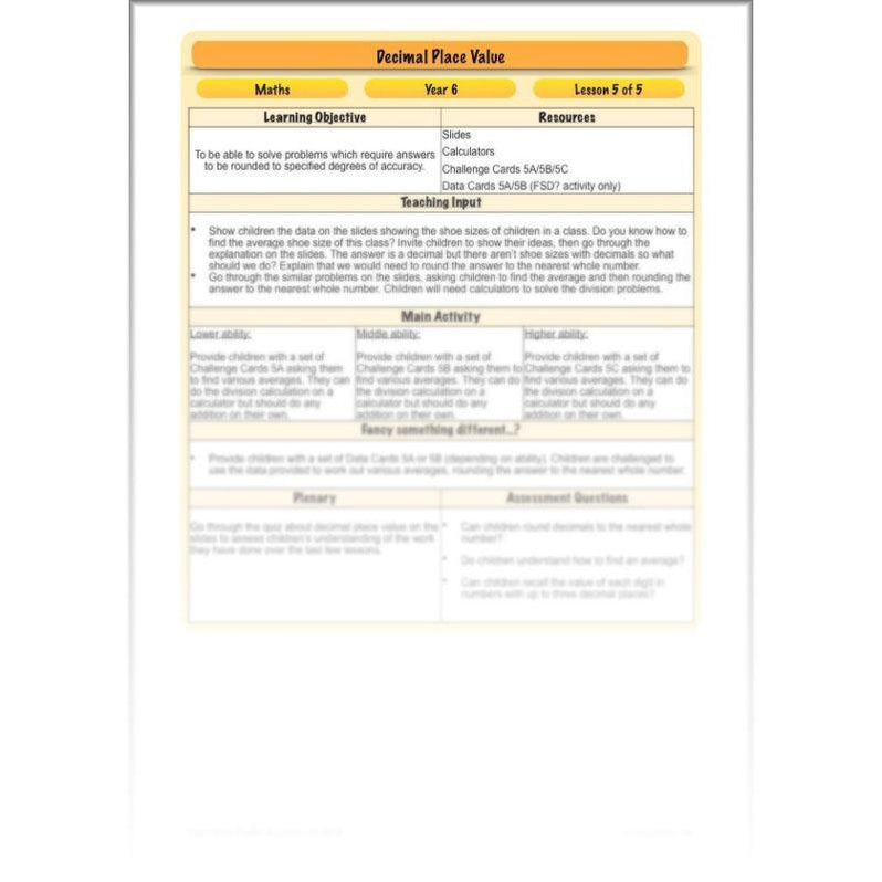 Year 6 Decimal Place Value Maths Lessons by PlanBee