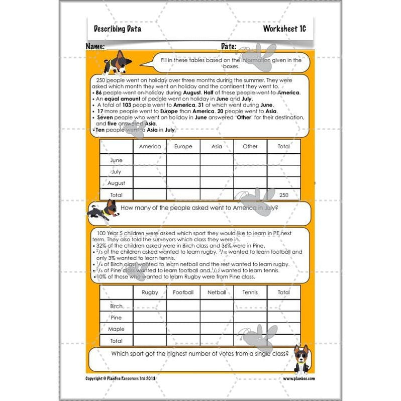 Describing Data Year 5 Statistics Lesson by PlanBee