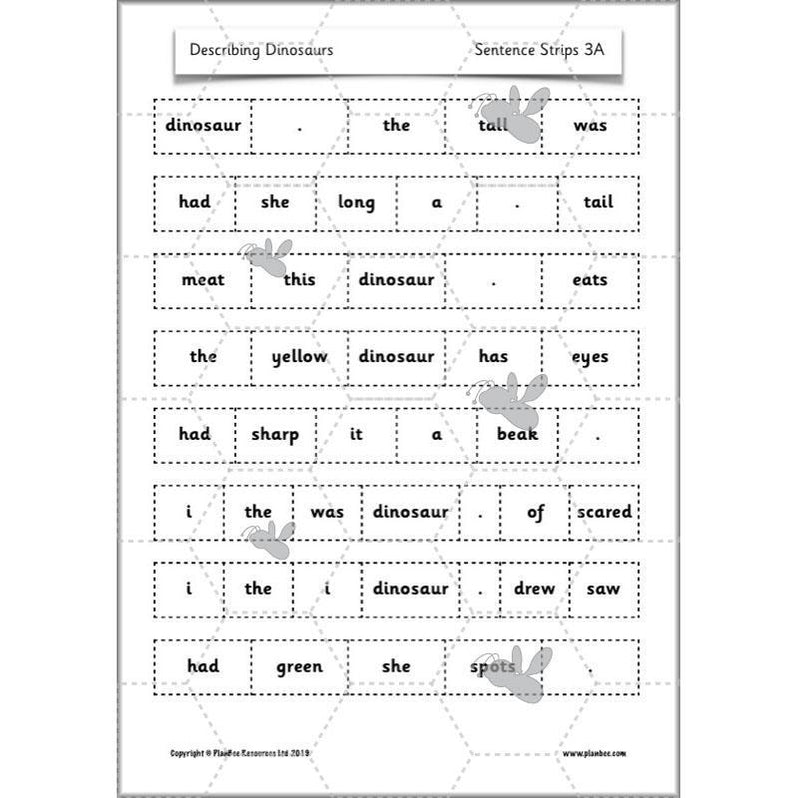 Dinosaur Writing Activities KS1 - Dinosaur Adjective Lessons — PlanBee