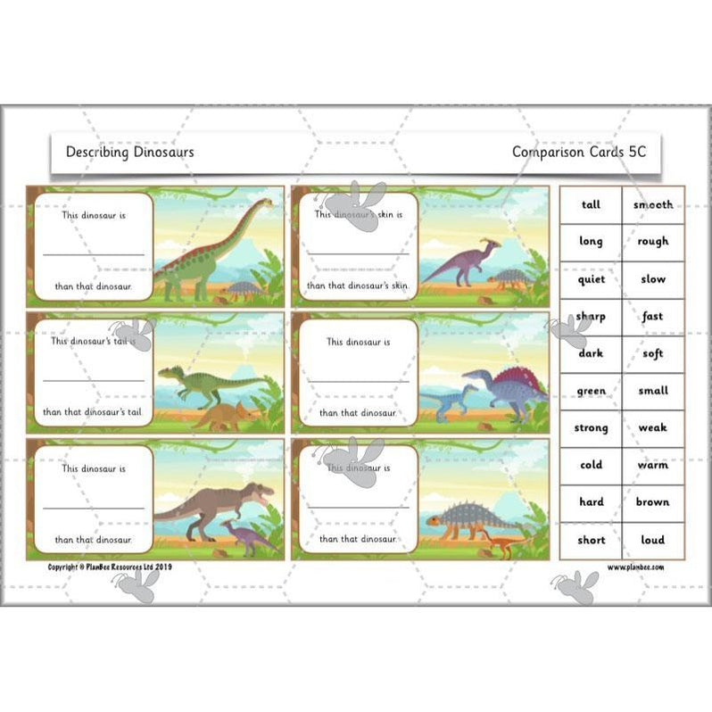 Dinosaur Writing Activities KS1 - Dinosaur Adjective Lessons — PlanBee