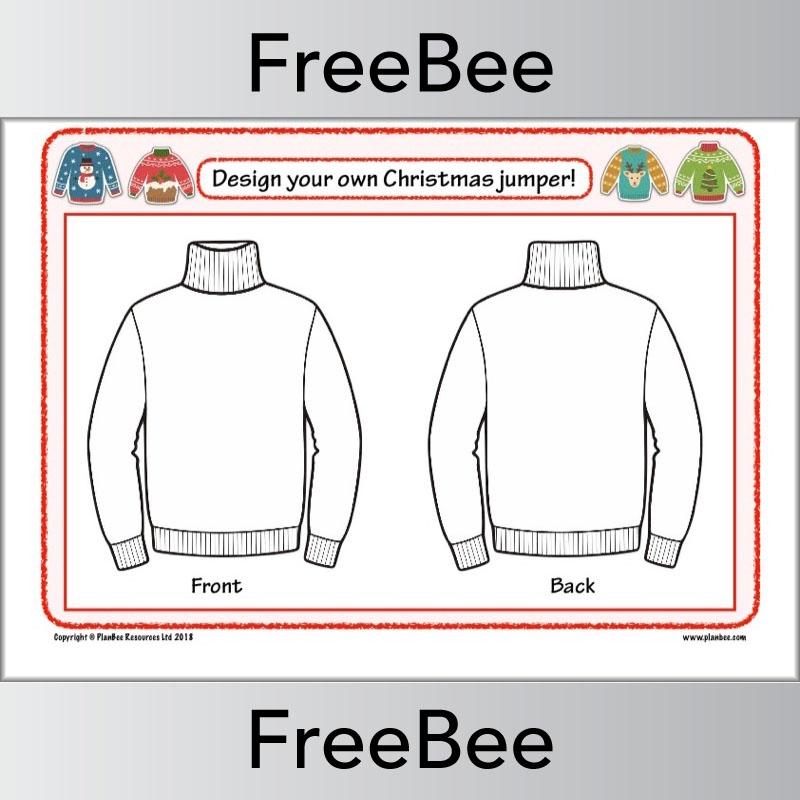 Free Printable Design a Christmas Jumper Sheet by PlanBee