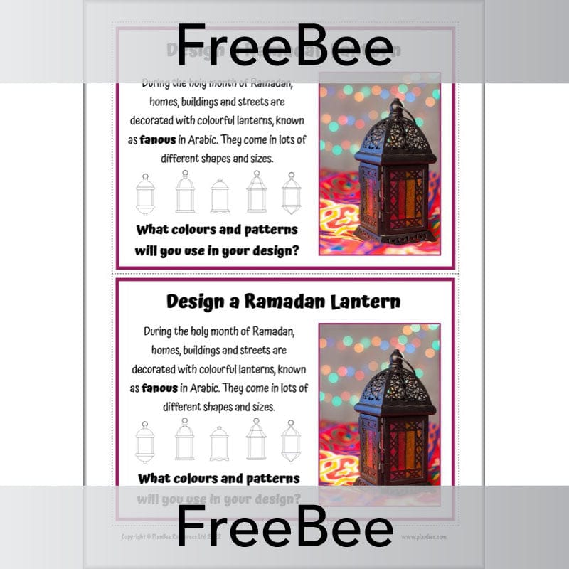 FREE Design a Ramadan Lantern by PlanBee
