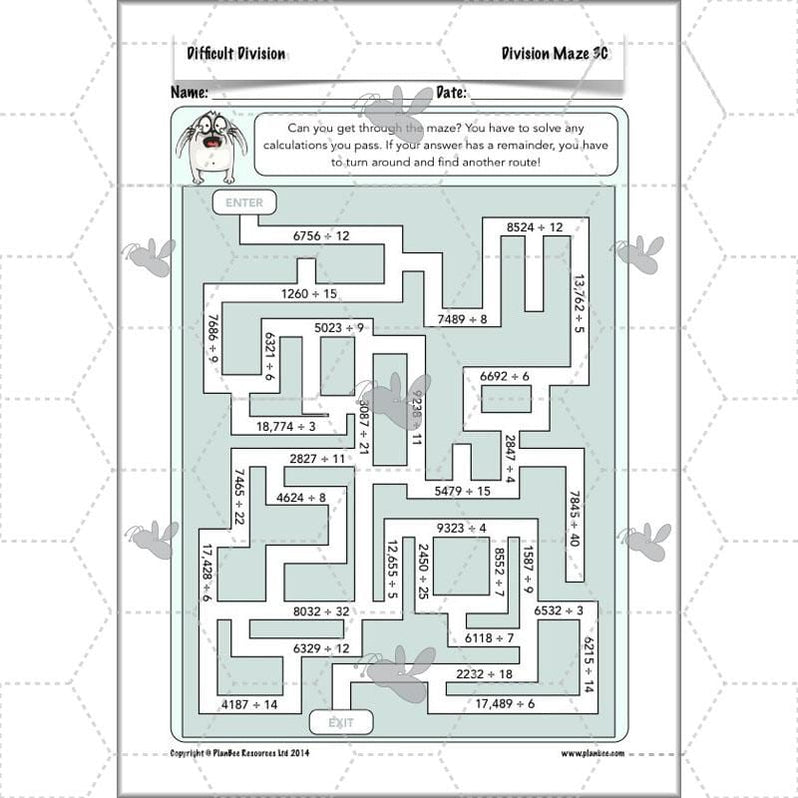 Division Year 6 Maths Lessons and Worksheets by PlanBee