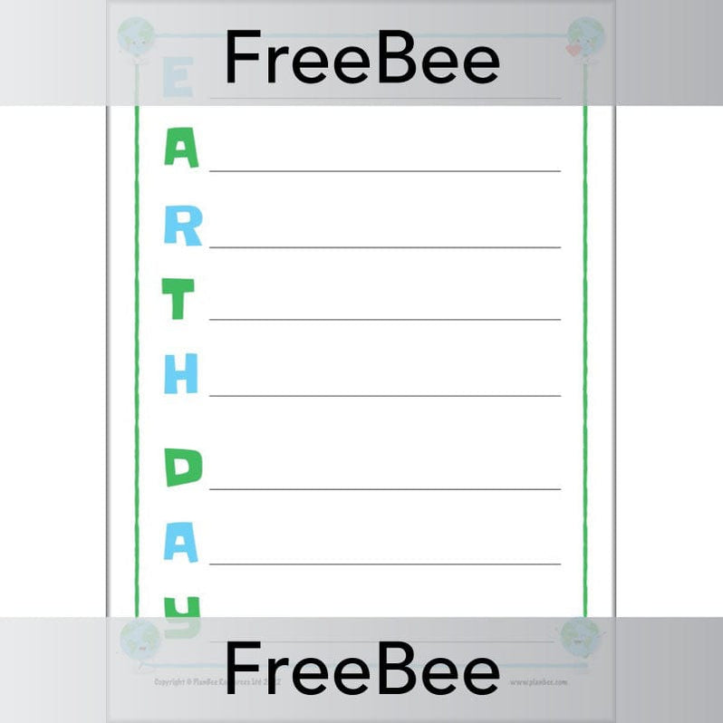 FREE Earth Day Acrostic Poem Template by PlanBee