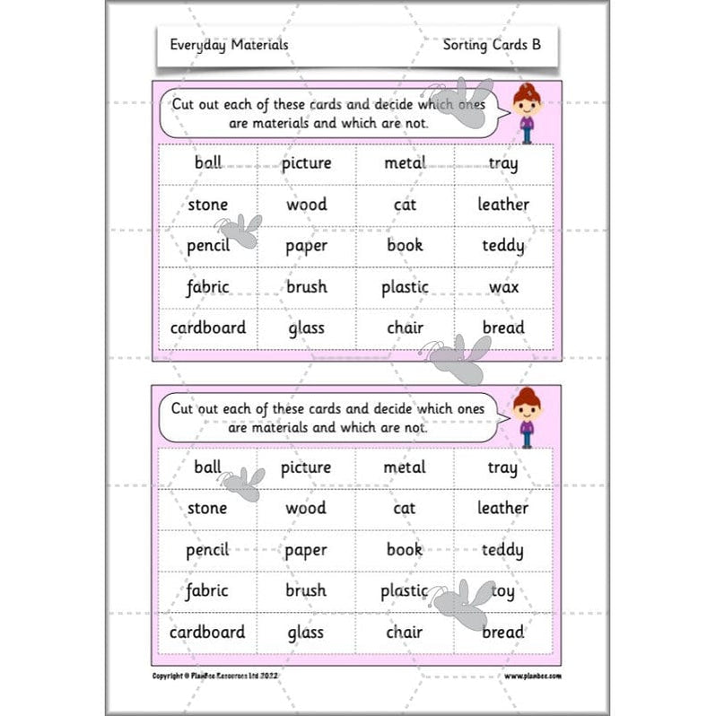 Everyday Materials Year 1 Science Materials Planning for KS1 — PlanBee