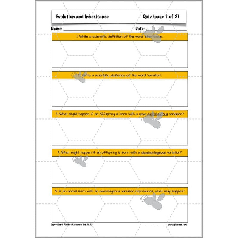 Year 6 Evolution and Inheritance KS2 | Science from PlanBee