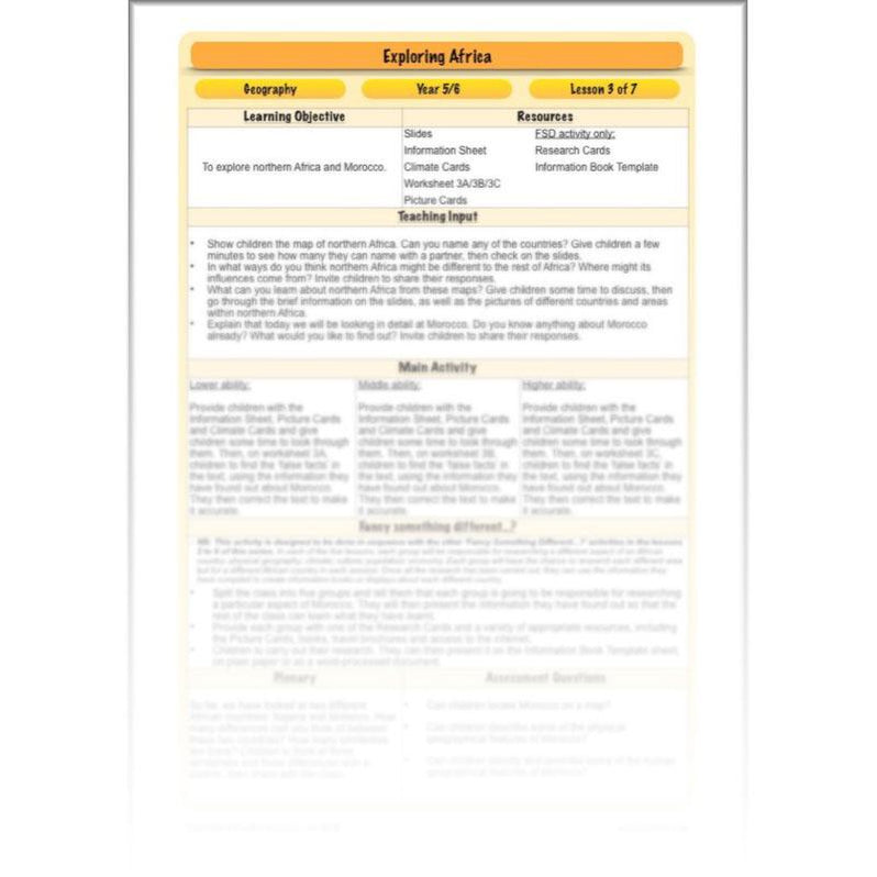 Exploring Africa KS2 Geography lessons for Year 5 & Year 6 — PlanBee