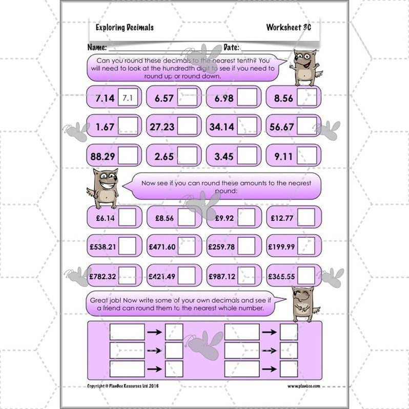 Exploring and Rounding Decimals Year 5 Maths by PlanBee