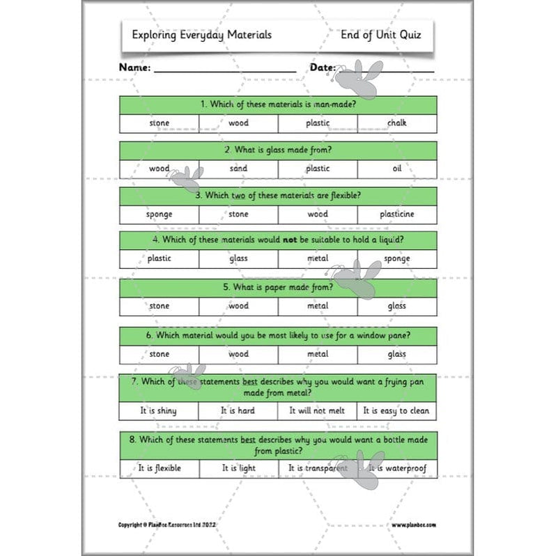 Year 2 Materials | Exploring Everyday Materials | KS1 Science PlanBee