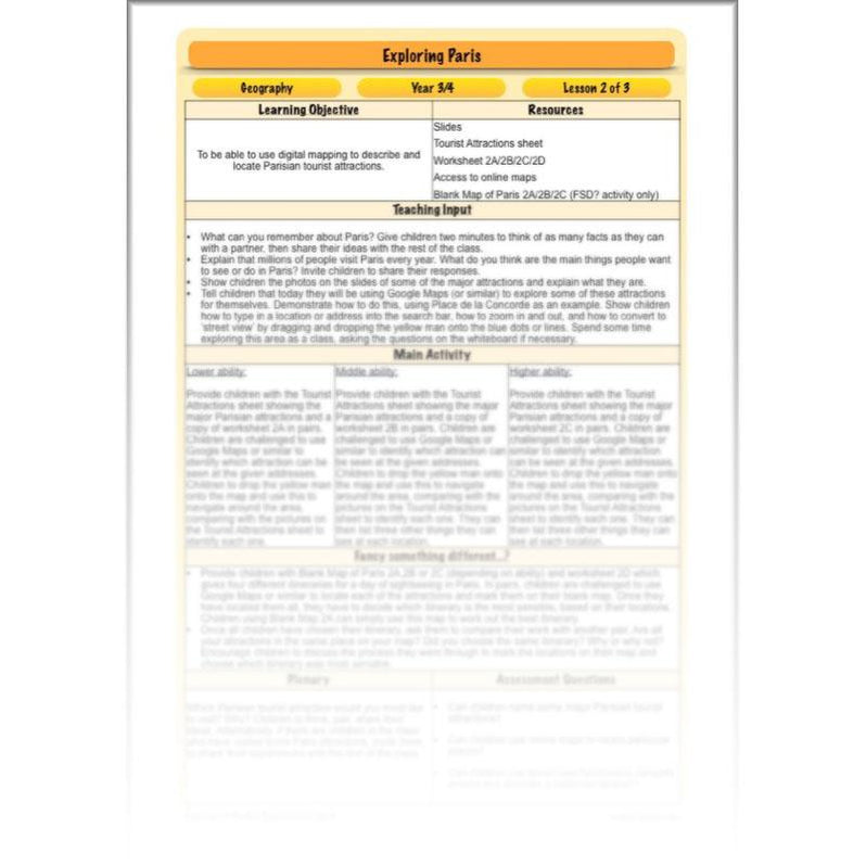FREE exploring Paris scheme | PlanBee France KS2 Geography