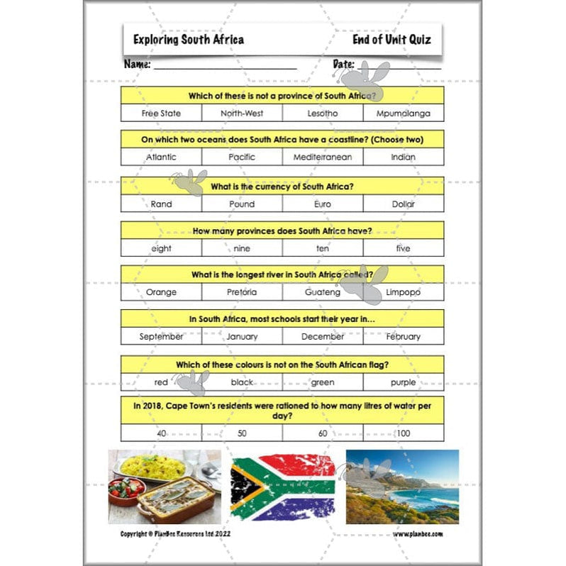 Exploring South Africa KS2 Geography Planning Pack | PlanBee