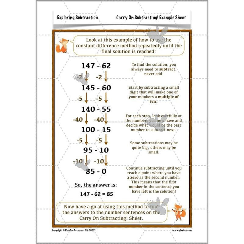 Exploring Subtraction Year 4 Maths Lessons by PlanBee