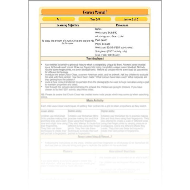 Express Yourself Art lessons and resources for KS2 | PlanBee