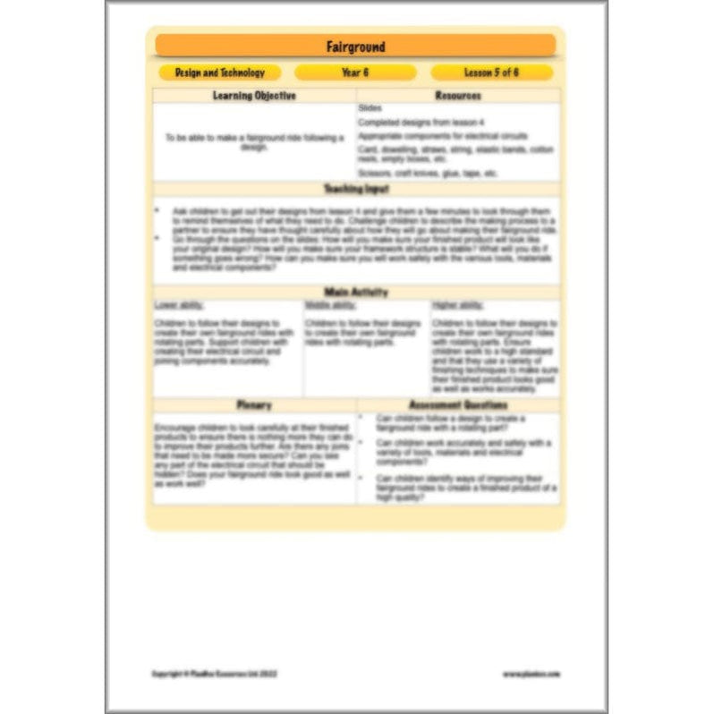 Fairground Rides KS2 DT Planning and Resources — PlanBee