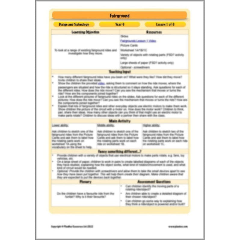 Fairground Rides KS2 DT Planning and Resources — PlanBee