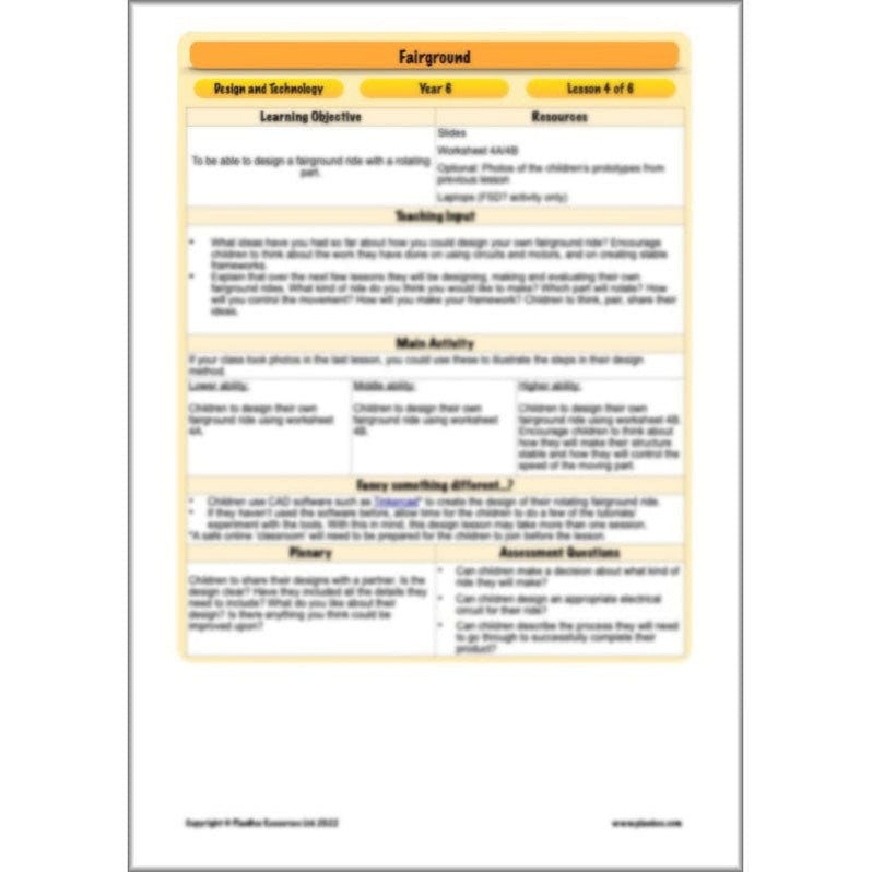 Fairground Rides KS2 DT Planning and Resources — PlanBee