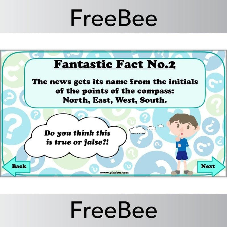 Fantastic Facts True or False Free Display Cards by PlanBee