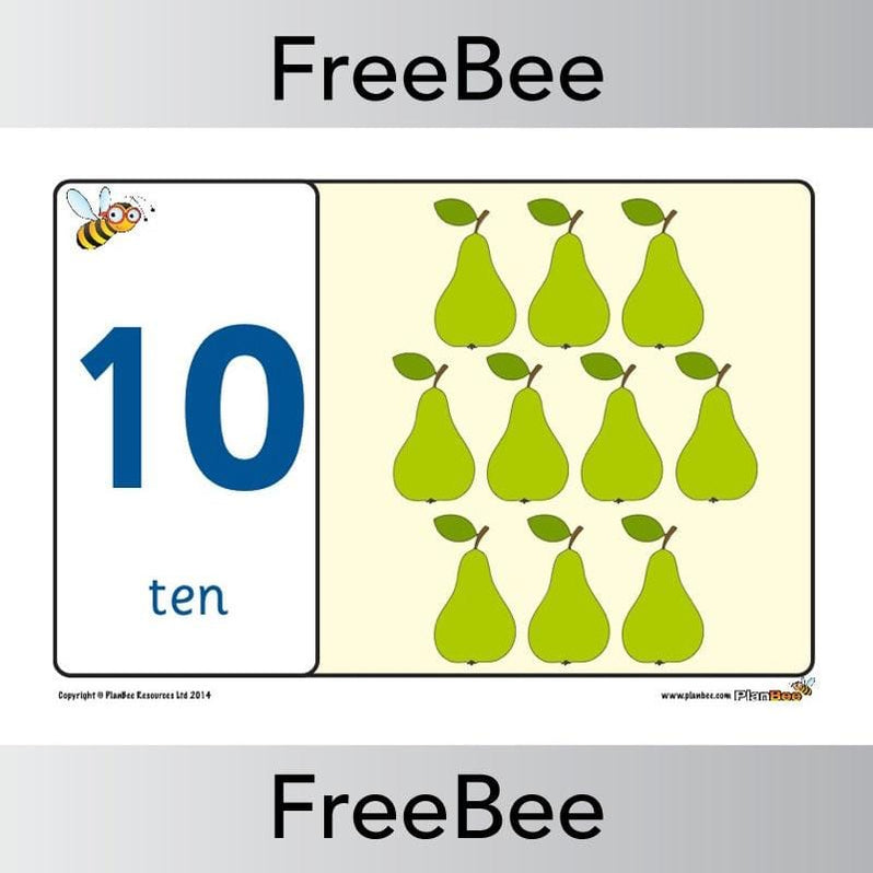 Free Printable Food Number Line 1 - 20 PDF by PlanBee