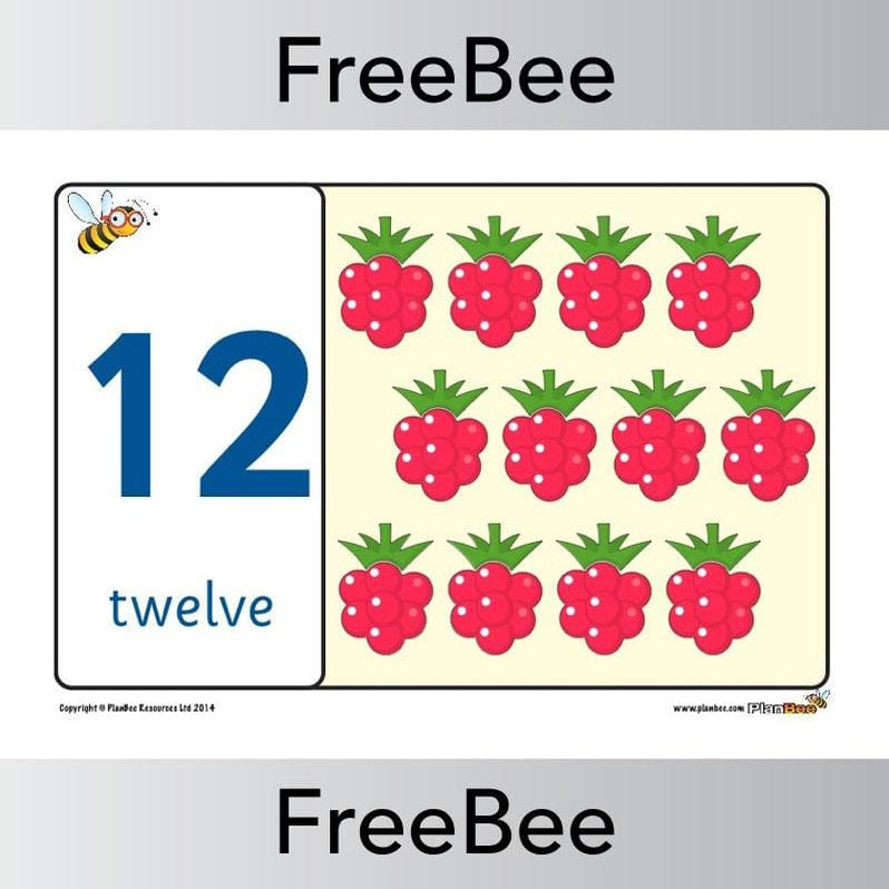 Free Printable Food Number Line 1 - 20 PDF by PlanBee