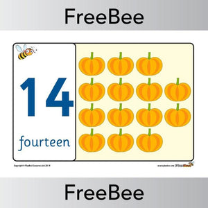 Free Printable Food Number Line 1 - 20 PDF by PlanBee