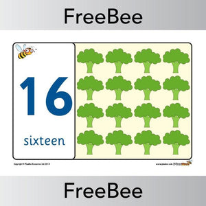 Free Printable Food Number Line 1 - 20 PDF by PlanBee
