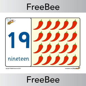 Free Printable Food Number Line 1 - 20 PDF by PlanBee
