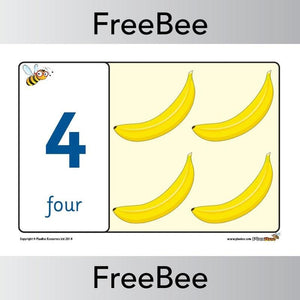 Free Printable Food Number Line 1 - 20 PDF by PlanBee
