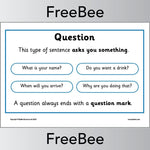 FREE Four Types of Sentences Posters by PlanBee
