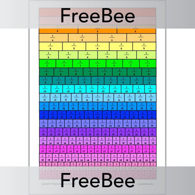 FREE Fraction Wall up to 20 by PlanBee