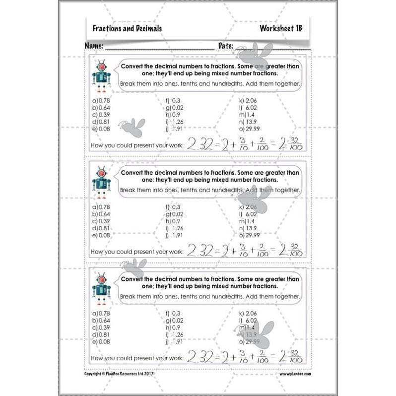 Fractions and Decimals Year 4 Maths Lesson Plans by PlanBee