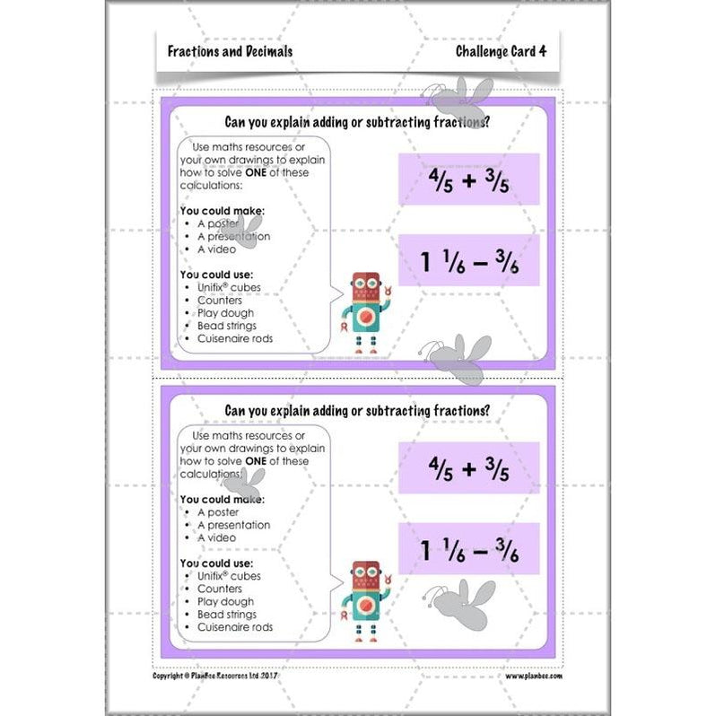Fractions and Decimals Year 4 Maths Lesson Plans by PlanBee