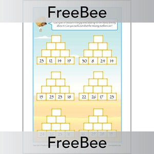 Free Number Addition Pyramids KS2 Worksheets by PlanBee