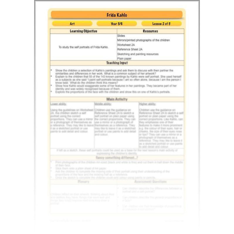 KS2 Frida Kahlo for Kids Art Lesson Pack by PlanBee