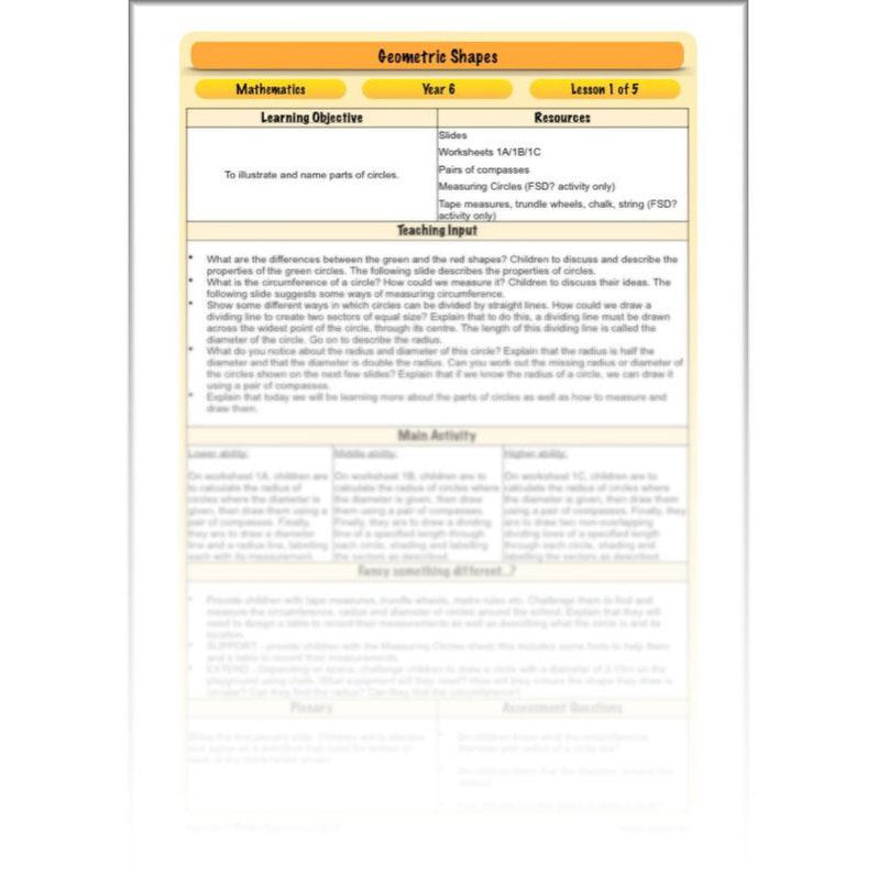 Geometry Year 6 Shapes Maths Lessons by PlanBee