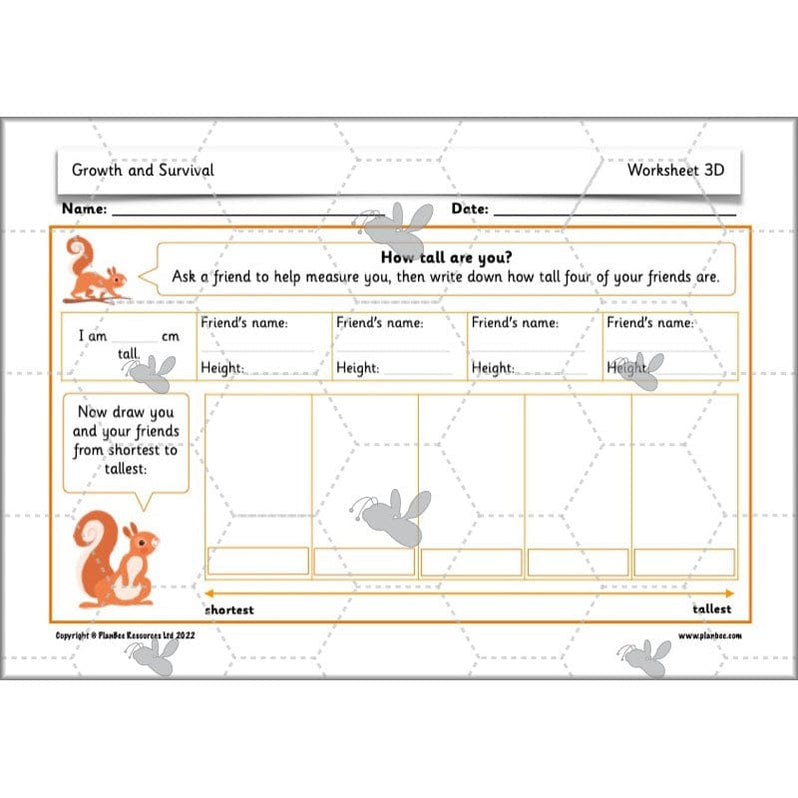 Growth and Survival: Animals including Humans Year 2 Science — PlanBee