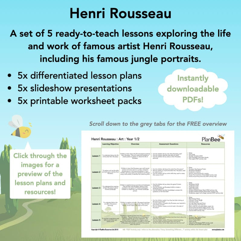 Henri Rousseau KS1 Art Lessons created by PlanBee