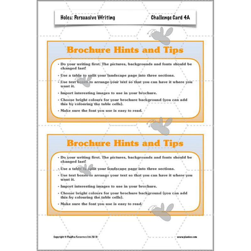 Holes Persuasive Writing Year 5 KS2 Planning by PlanBee