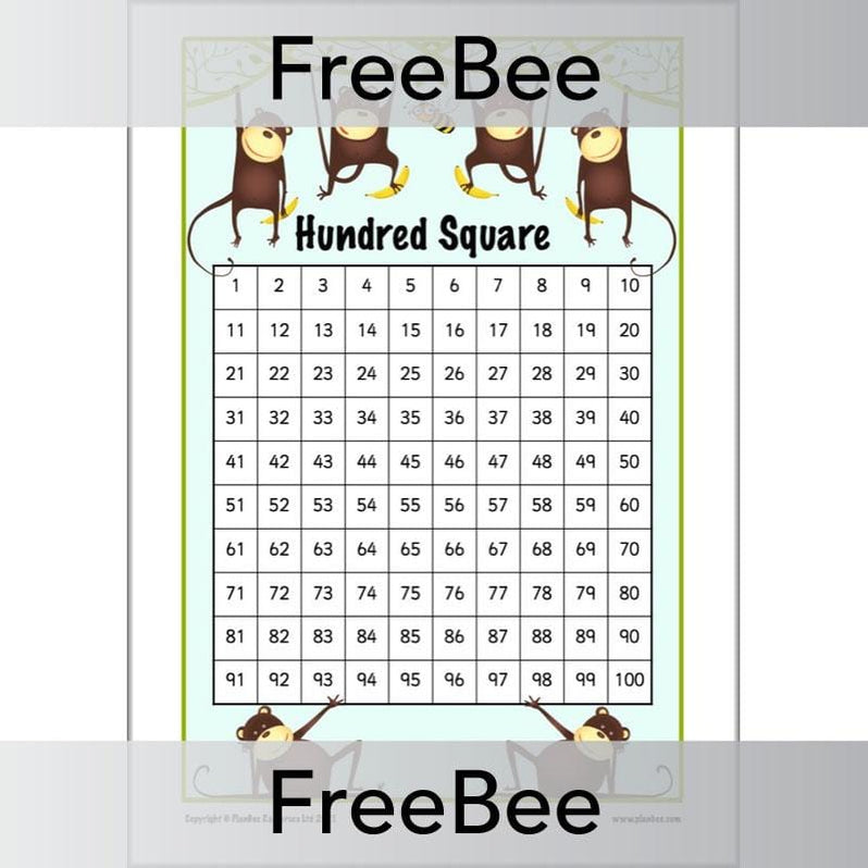 Free Printable Hundred Square Grid PDFs by PlanBee