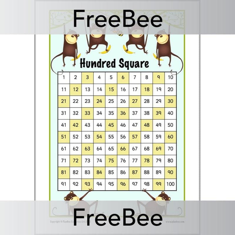 Free Printable Hundred Square Grid PDFs by PlanBee